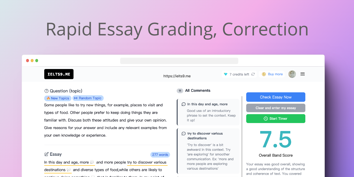 ielts9me | ielts9.me | 专业的雅思写作批改